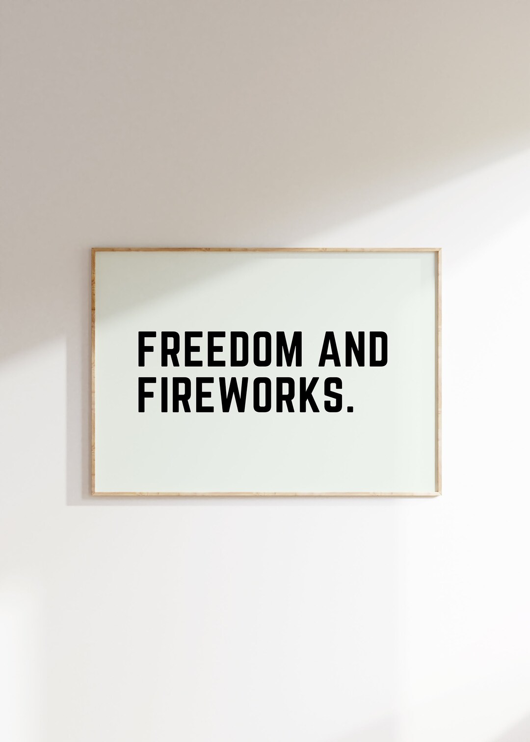Freedom and Fireworks 4th of July Printable Typography Sign 590 - Etsy