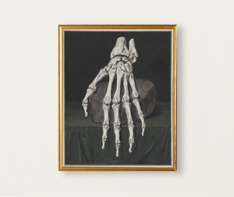 Skeleton Hand Print Halloween Decor Bones Printable Dark - Etsy