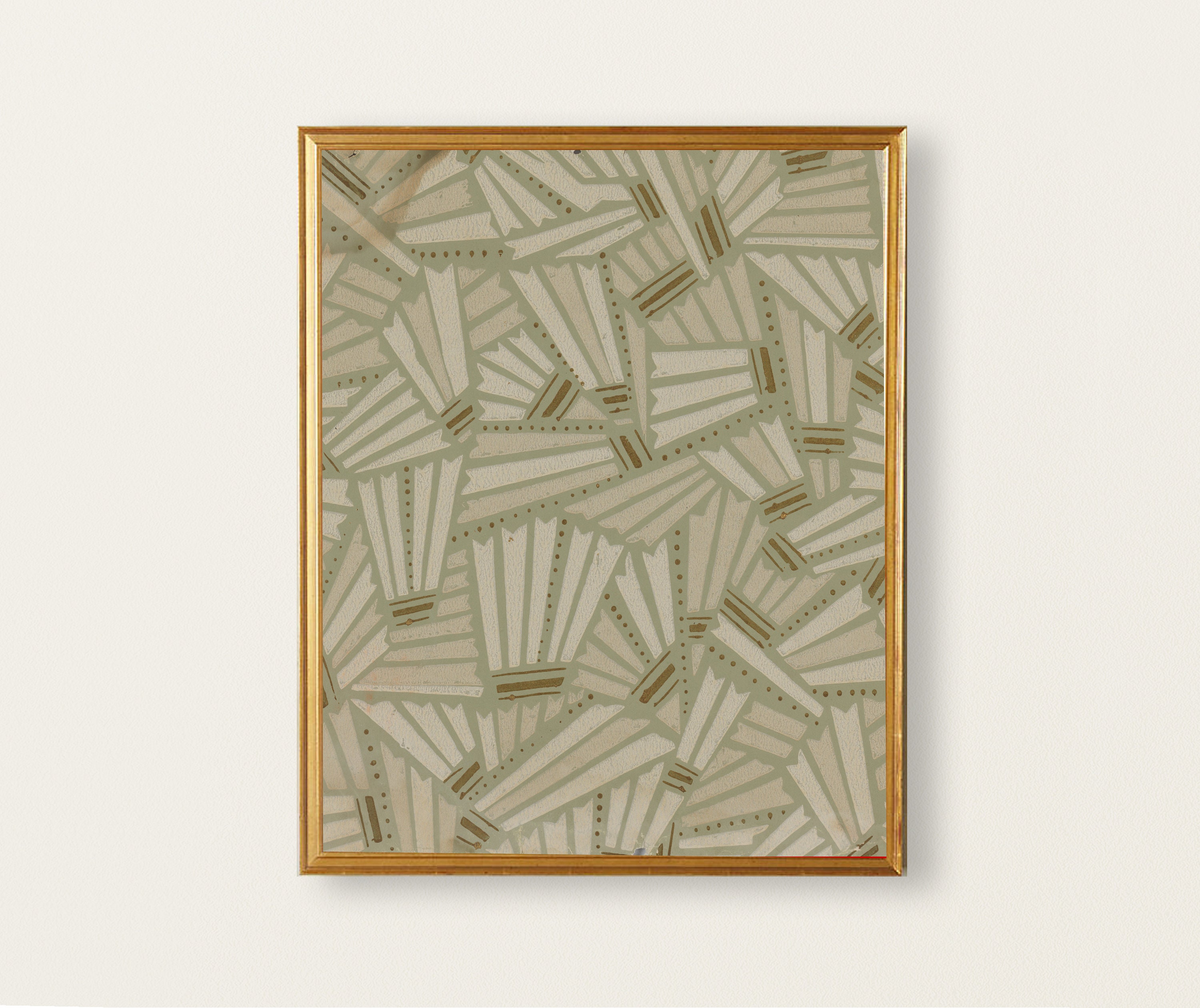 Green and Gold Shuttlecock Pattern Print. Vintage Abstract - Etsy
