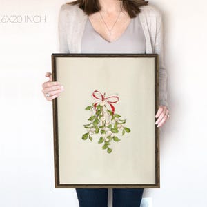 Mistletoe Oil Painting on Canvas Print | Instant Download Printable ...
