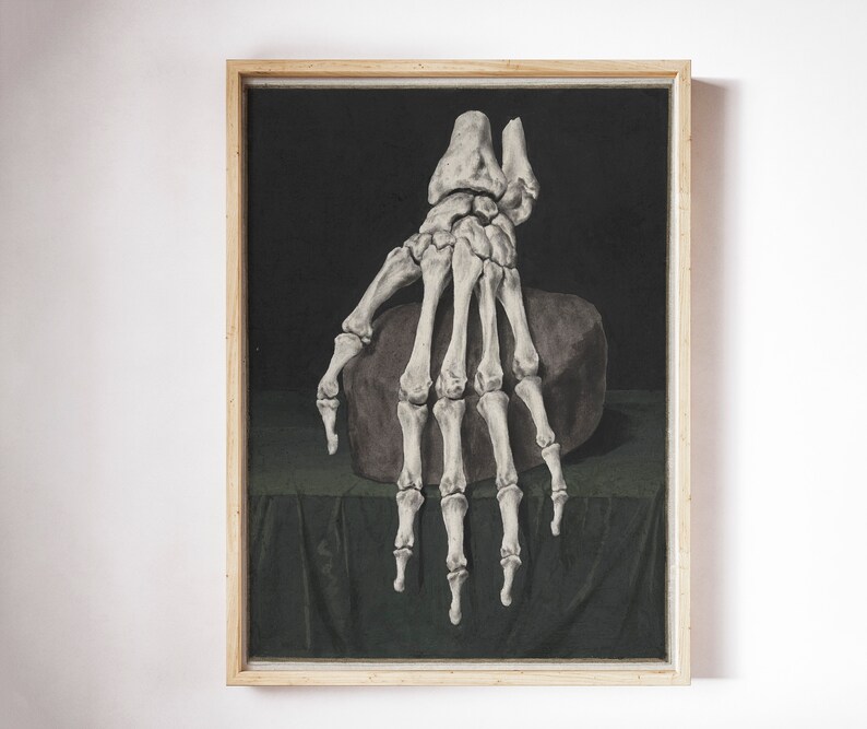 Skeleton Hand Print Halloween Decor Bones Printable Dark - Etsy