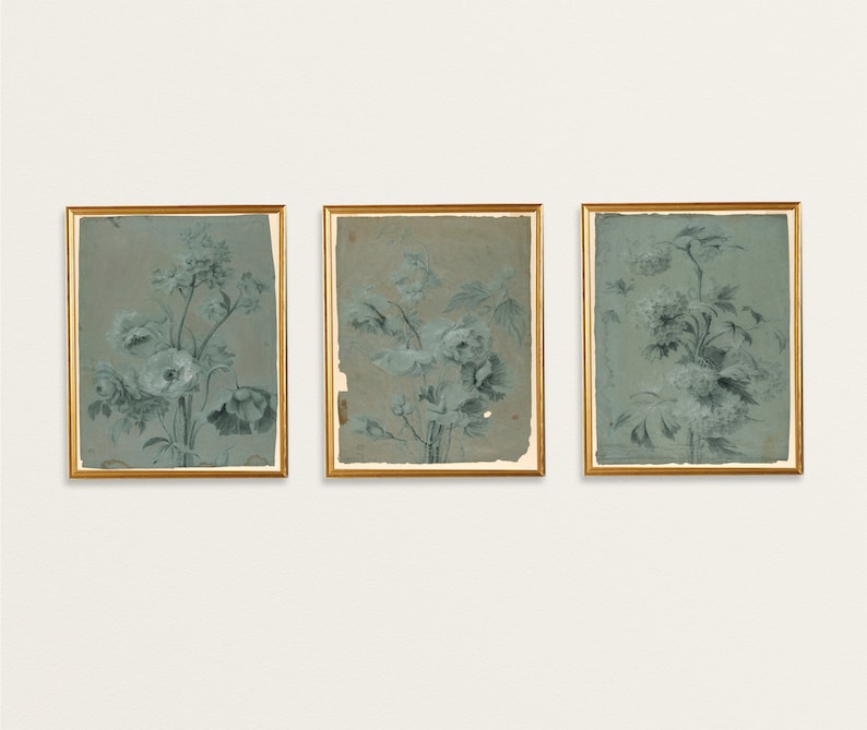 Antique Botanical Prints Set of 3 Prints Gallery Wall Set - Etsy Antique Botanical Prints Set of 3 Prints Gallery Wall Set - Etsy