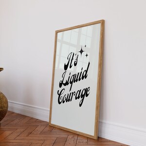 Liquid Courage Bar Cart Print, Typography Printable, Home Bar Decor 582 - Etsy