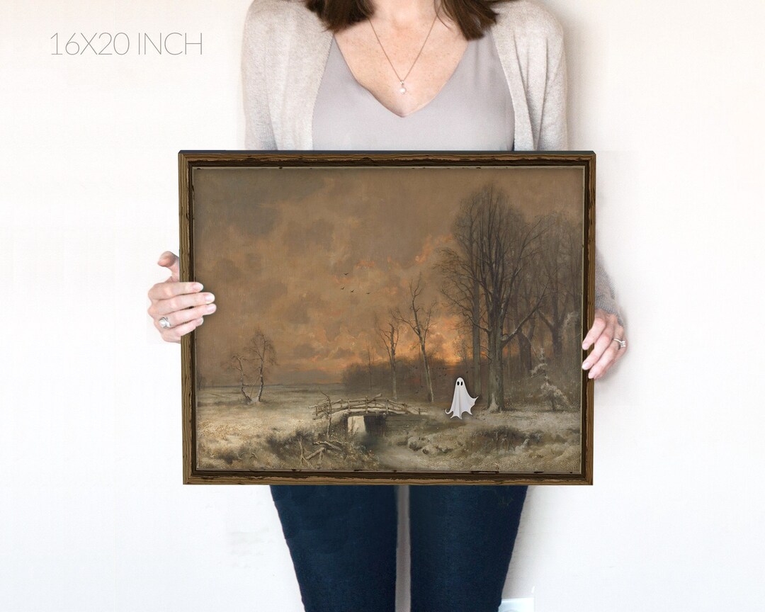 Ghost Halloween Printable | Antique Oil Painting | Printable Wall Art ...