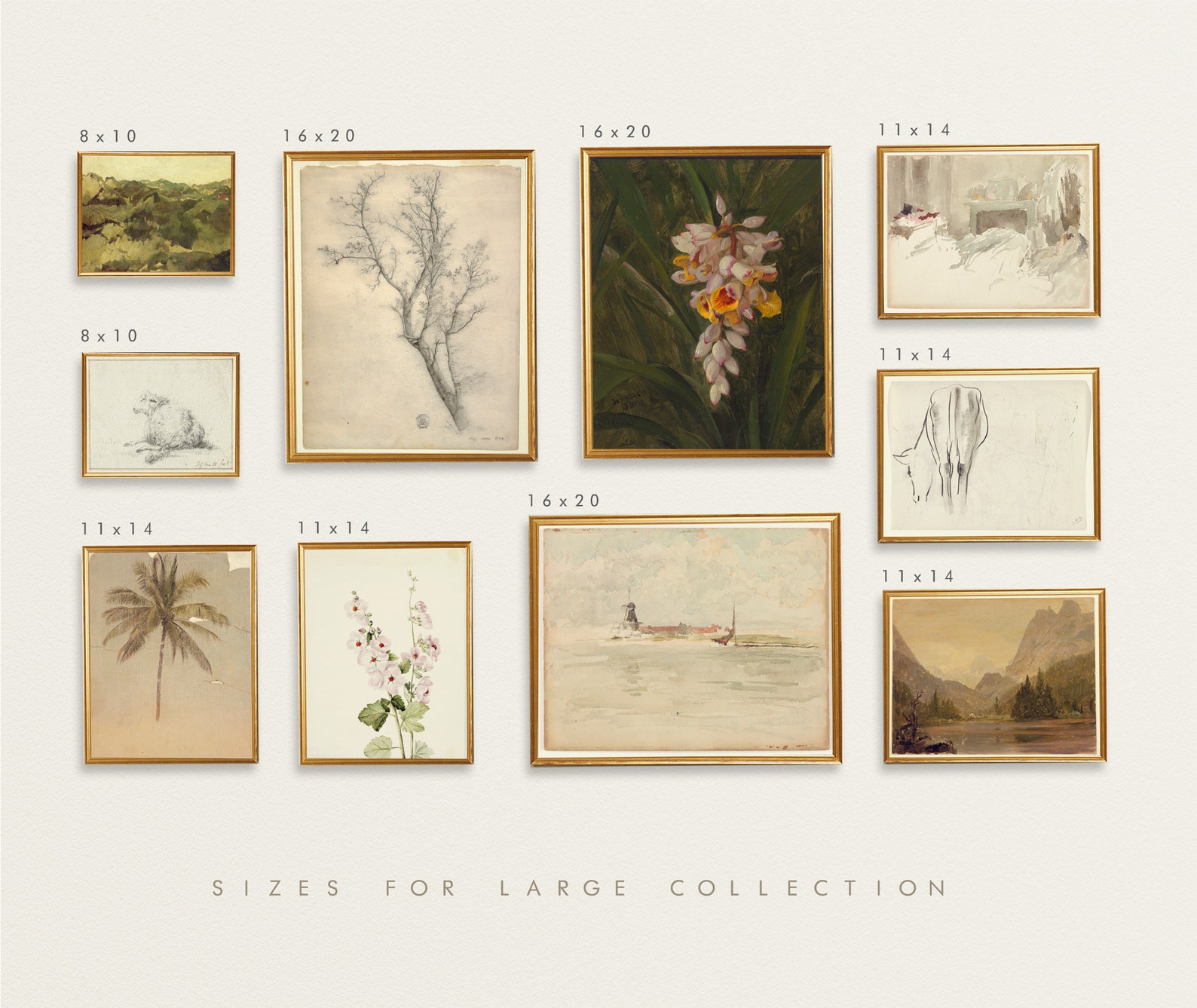 Create Your Own, Large Gallery Wall Art, Set of 10 Vintage Printable ...
