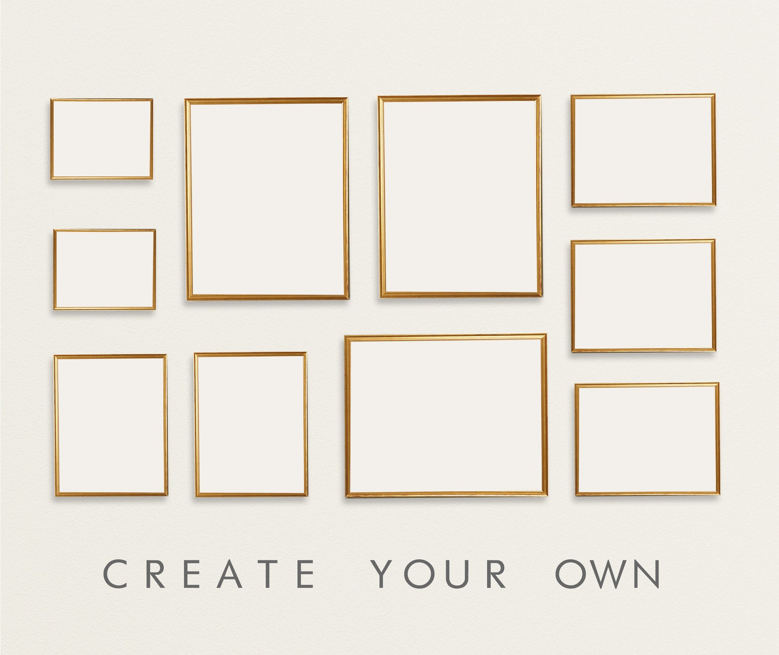 Create Your Own, Large Gallery Wall Art, Set of 10 Vintage Printable ...