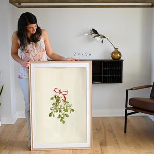 Mistletoe Oil Painting on Canvas Print | Instant Download Printable ...