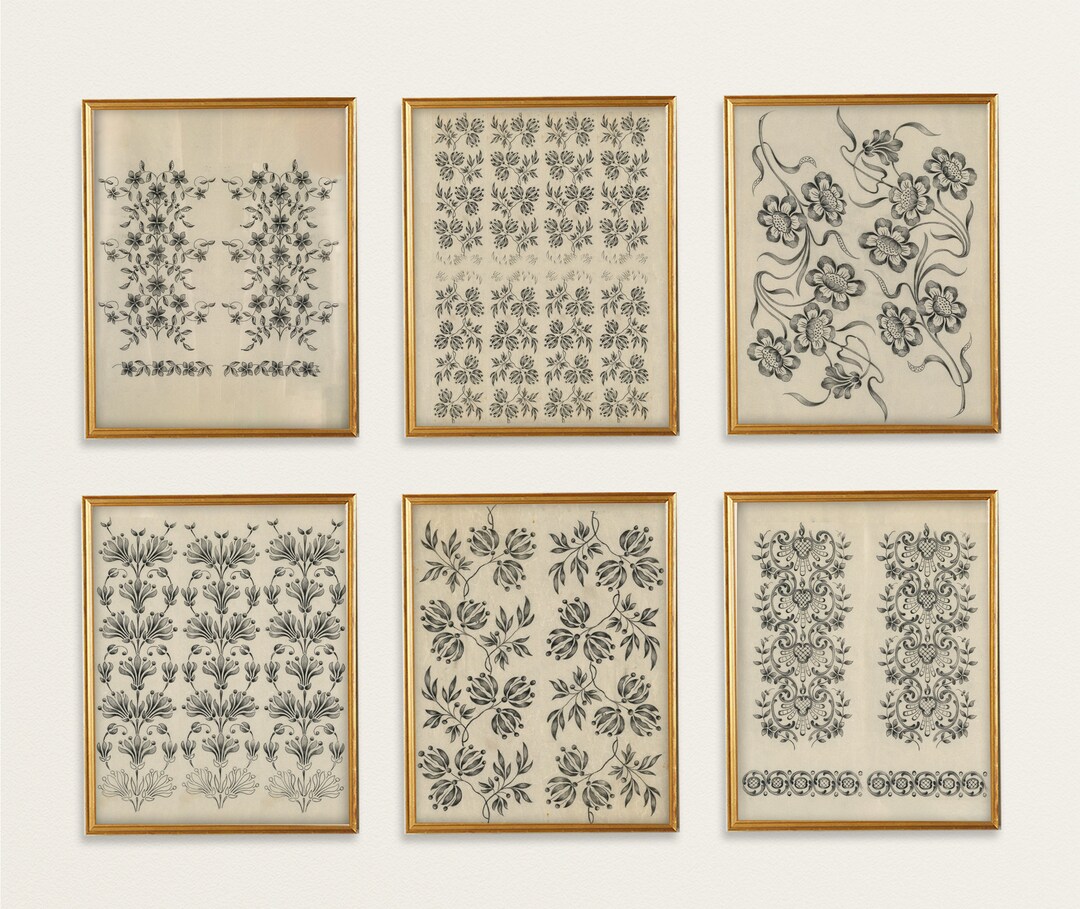 Black and White Pattern Prints | Set of 6 Printable | Gallery Wall Set ...