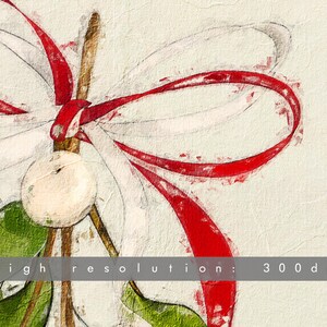 Mistletoe Oil Painting on Canvas Print | Instant Download Printable ...