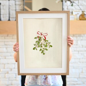 Mistletoe Oil Painting on Canvas Print | Instant Download Printable ...