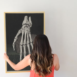 Skeleton Hand Print Halloween Decor Bones Printable Dark Wall Art ...