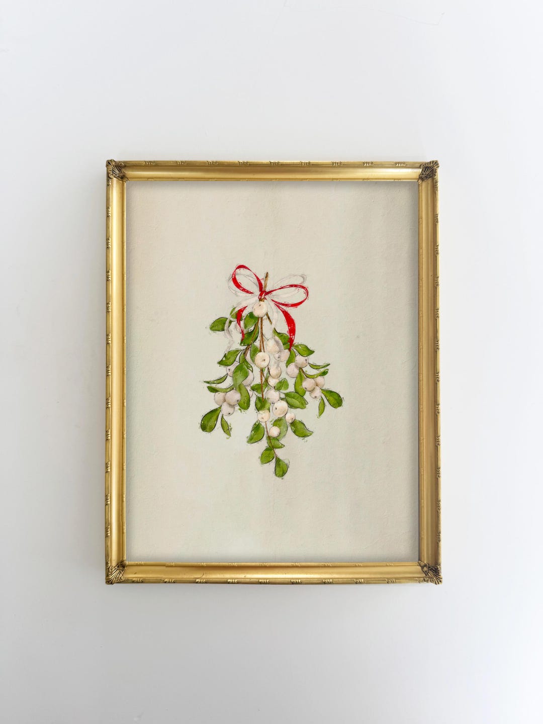 Mistletoe Oil Painting on Canvas Print | Instant Download Printable ...