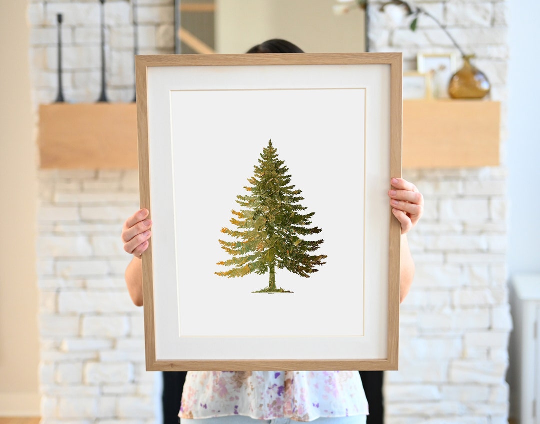 Evergreen Tree Printable Wall Art | Cabin Decor | Christmas Tree Print ...