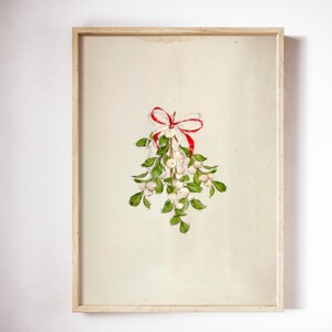 Mistletoe Oil Painting on Canvas Print | Instant Download Printable ...