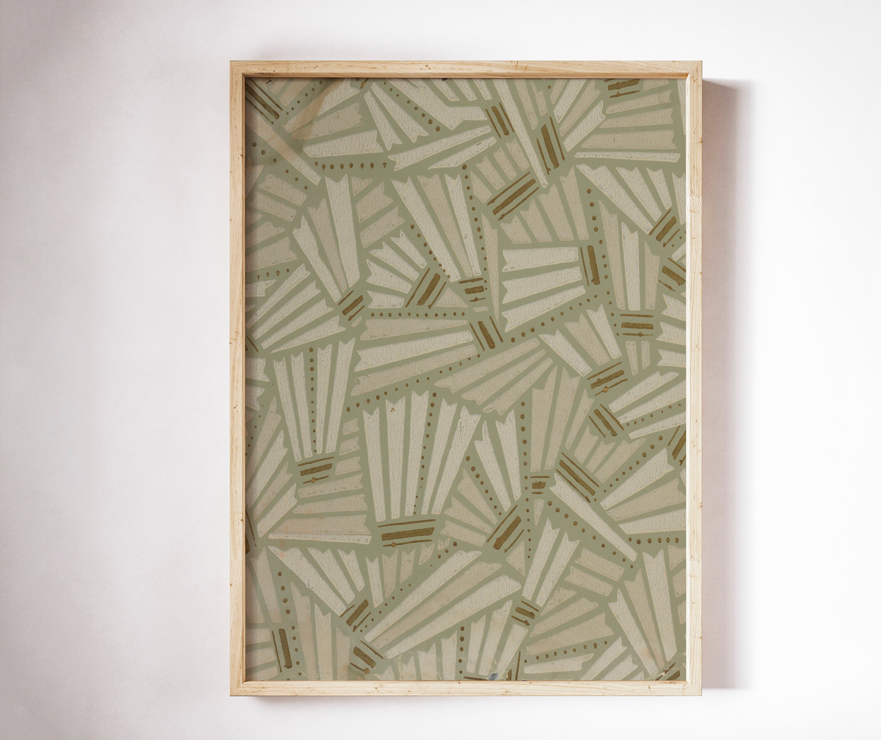 Green and Gold Shuttlecock Pattern Print. Vintage Abstract - Etsy