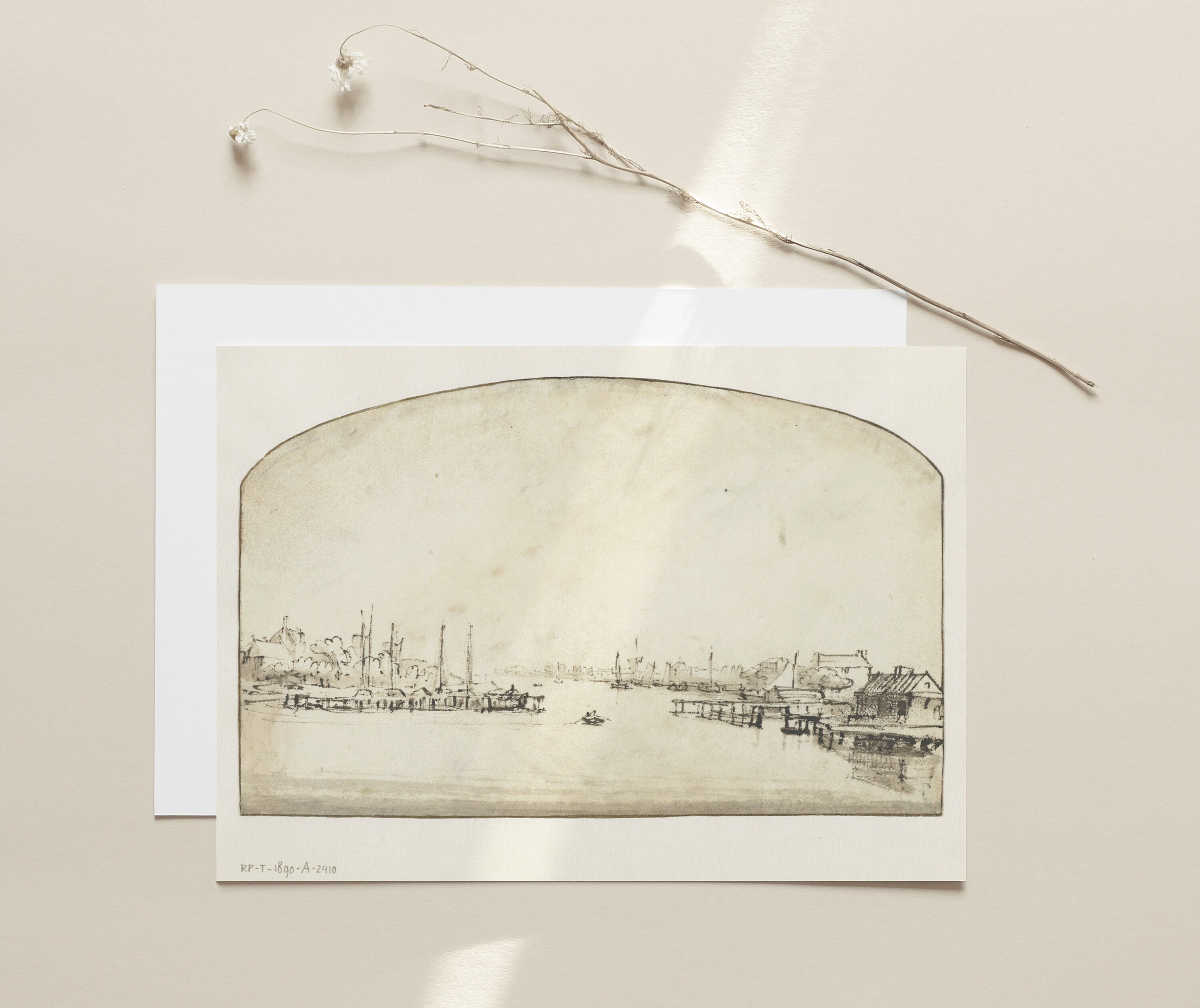 Arched Black and White Drawing of Ships in Harbor Seaside - Etsy