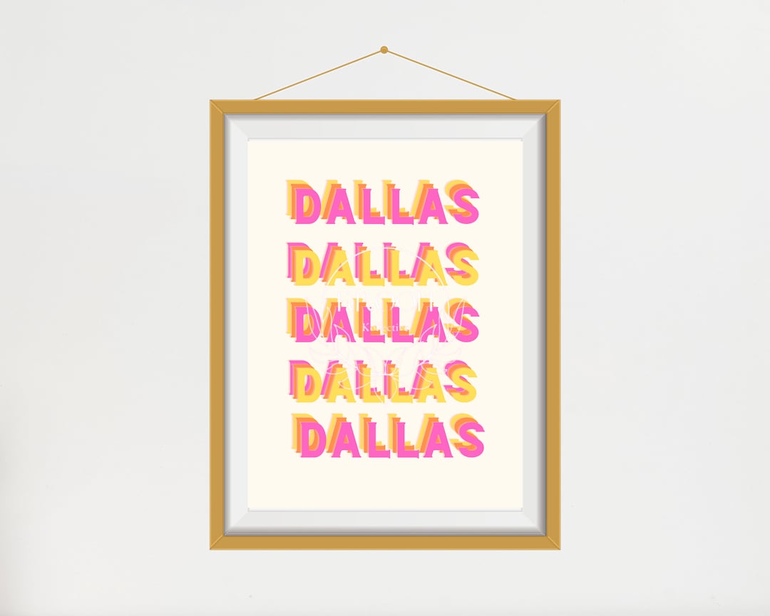 Retro Rainbow Neon Dallas Texas Wall Art - Digital Download, Printable ...