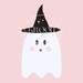 Sparkle Ghost With Witch Hat Halloween Art Print Digital Download ...