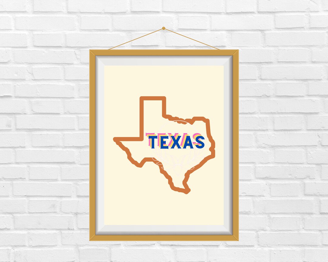 Retro Texas Graphic Wall Art - Digital Download, Printable ...