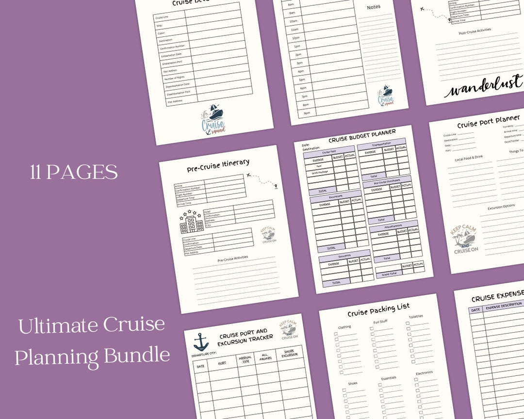 Printable Cruise Planner Cruise Packing List Cruise Budget Cruise ...