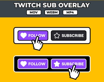 Custom Animated Twitch Follow and Subscribe Button Overlay With ...