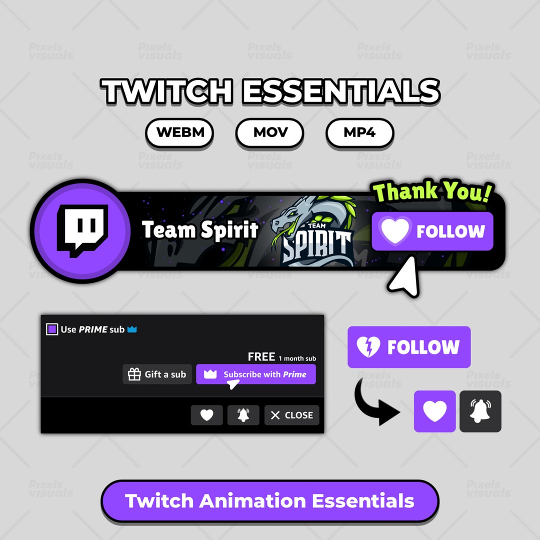 Custom Animated Twitch Subscribe Overlay With Integrated - Etsy
