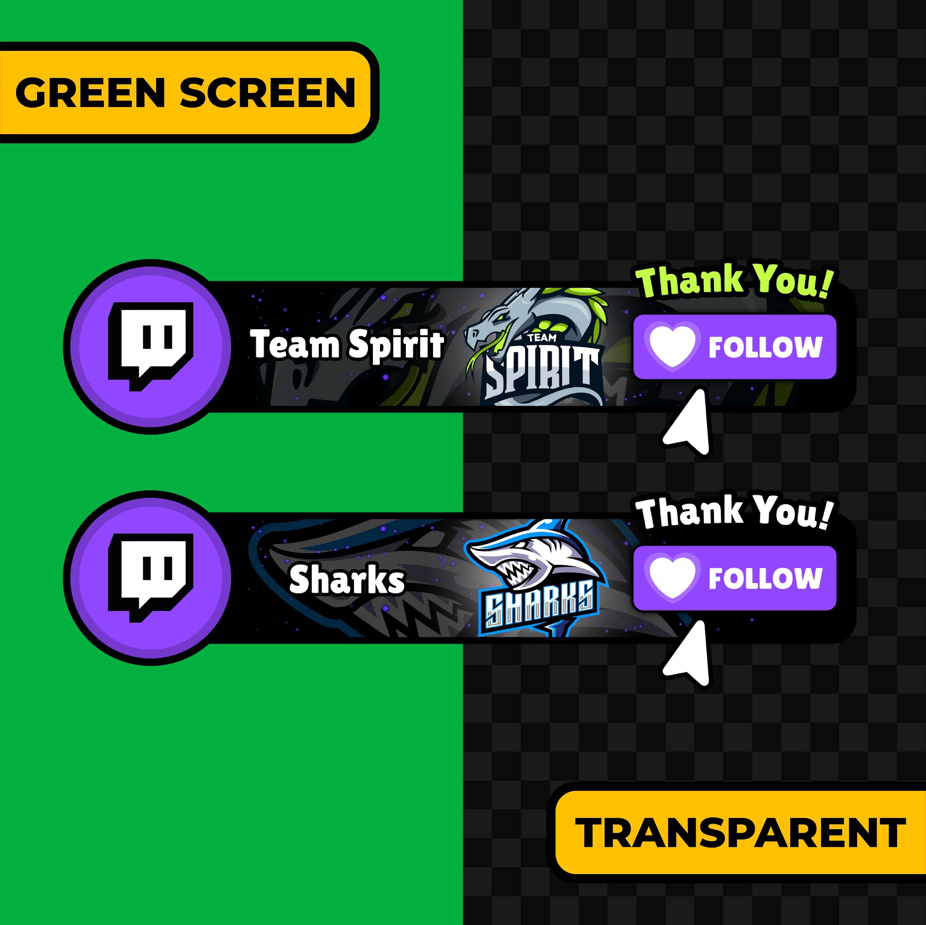 Custom Animated Twitch Follow and Subscribe Button Overlay With ...