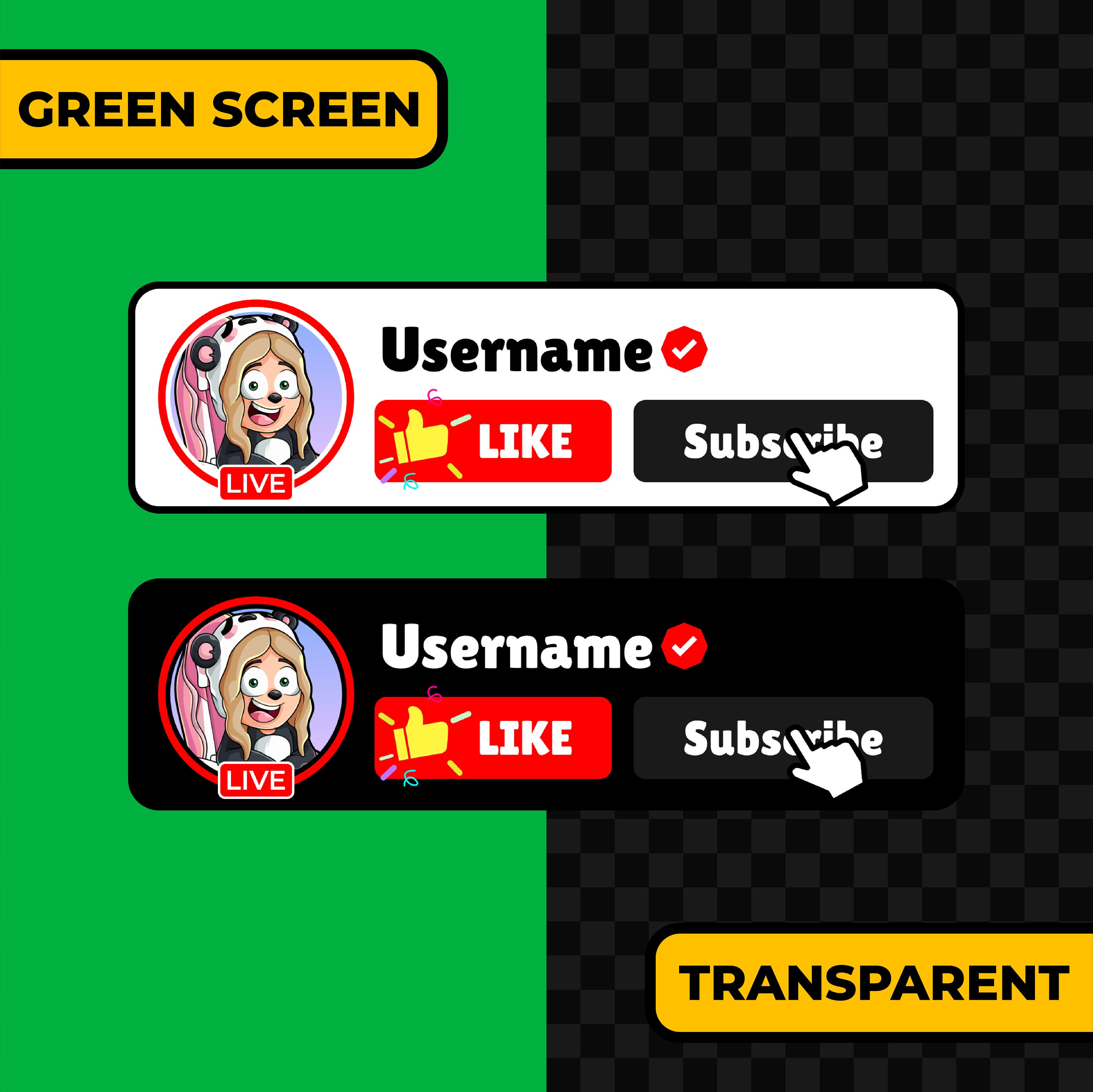 Custom Animated Youtube Like and Subscribe Button Overlay With ...