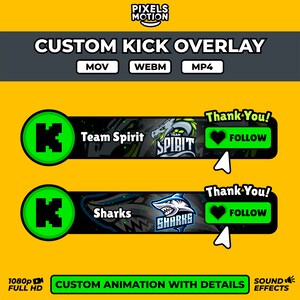 Custom Animated Kick Follow and Subscribe Button Overlay With ...