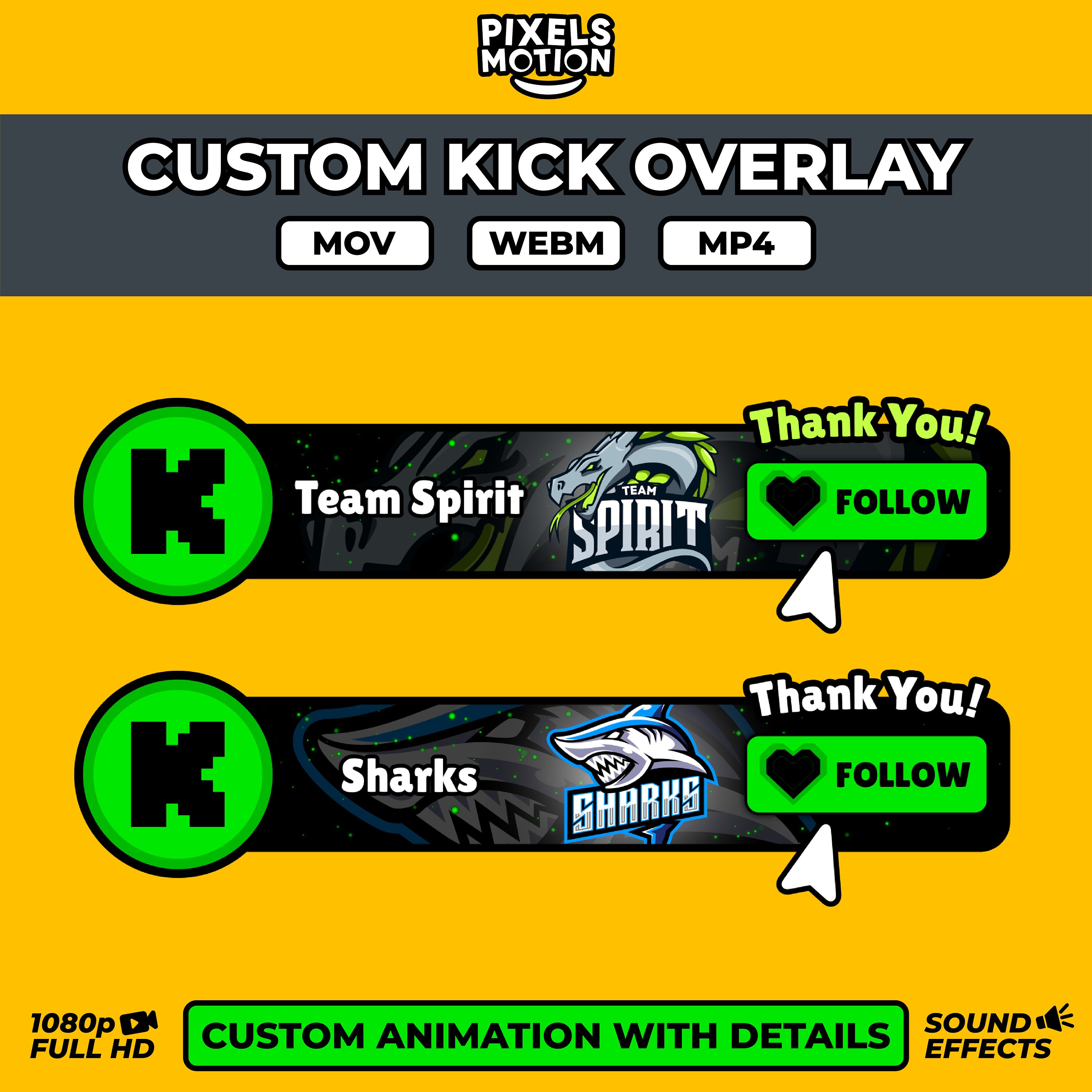 Custom Animated Kick Follow and Subscribe Button Overlay With ...