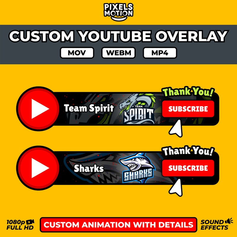 Youtube Subscribe Animation - Etsy