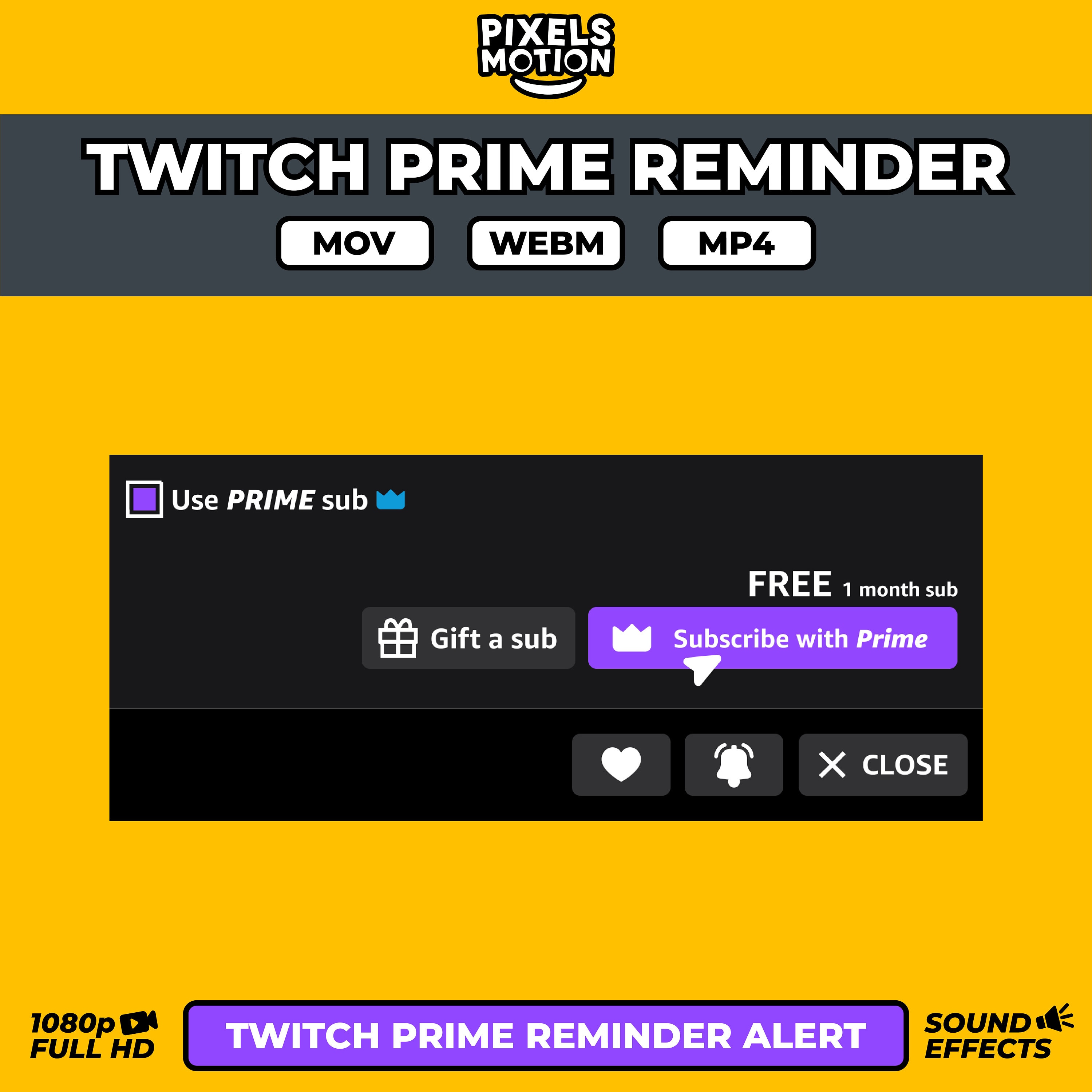 Animated Twitch Prime Subscribe Button Overlay With Integrated Special ...