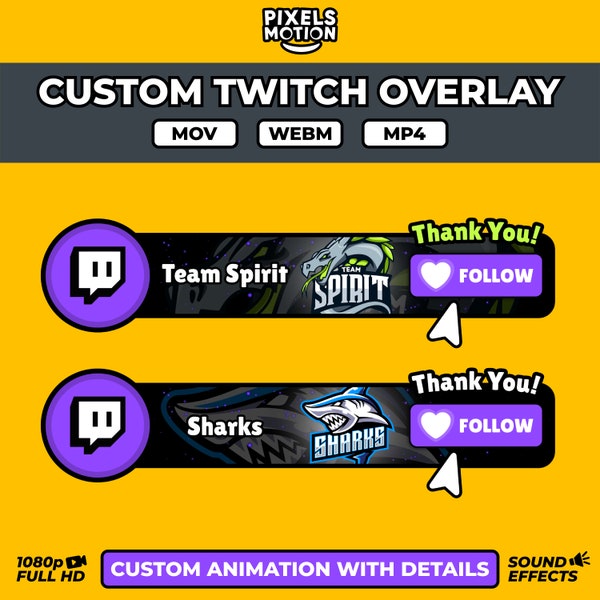Custom Animated Twitch Follow Button Overlay With Integrated Special ...