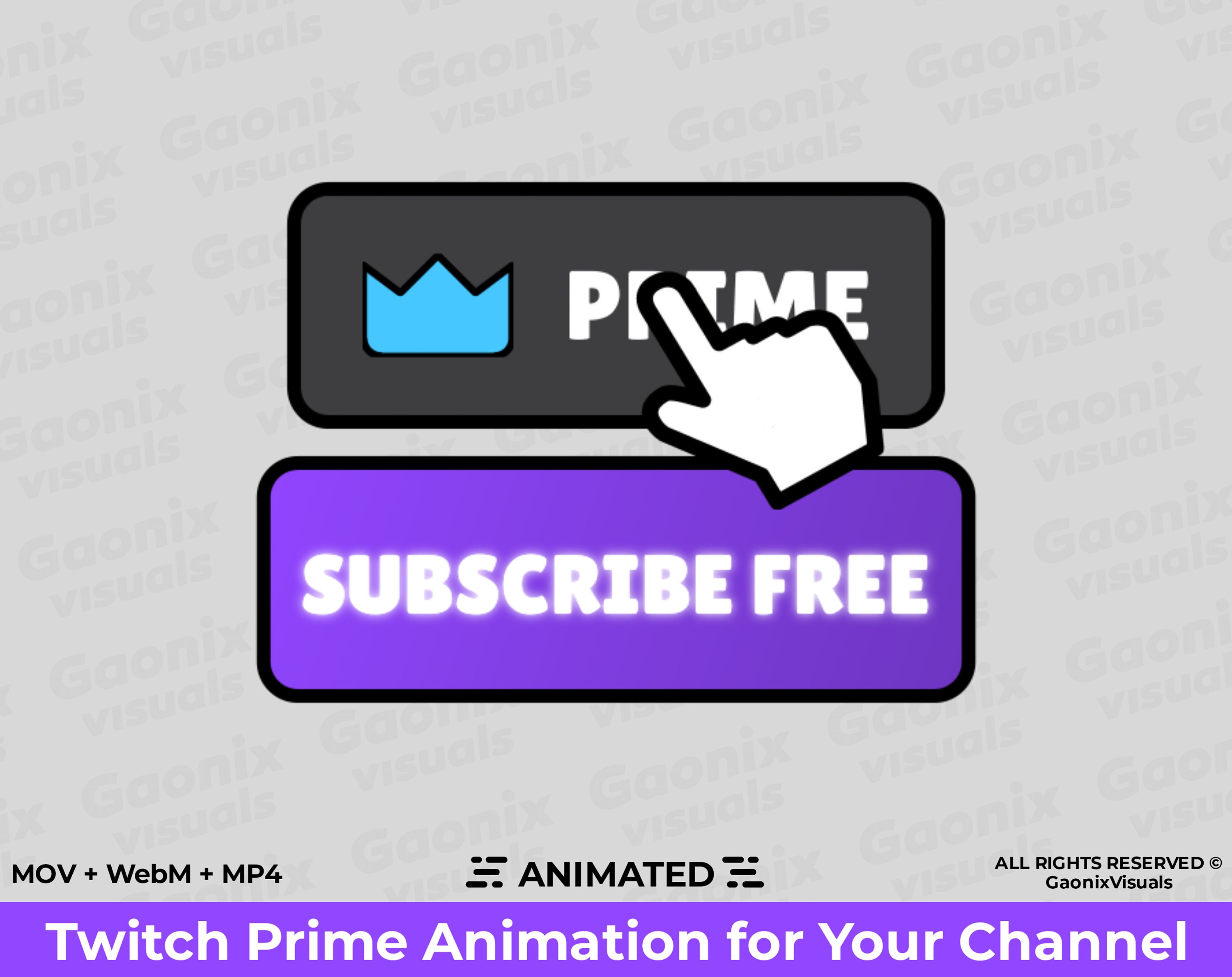 Animated Twitch Prime Subscribe Button Overlay With Integrated Special ...
