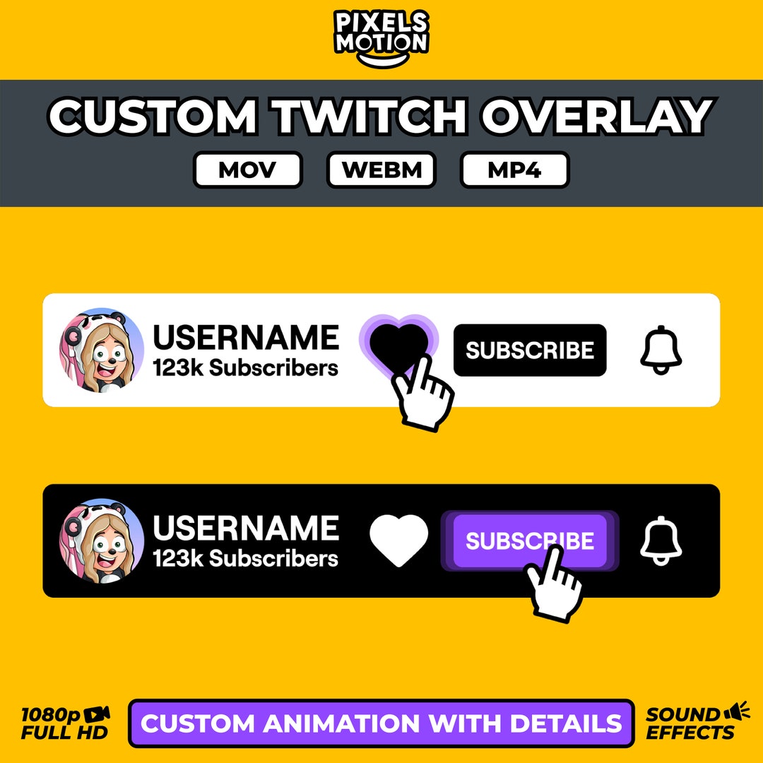 Custom Animated Twitch Subscribe Button Overlay With Integrated Special ...