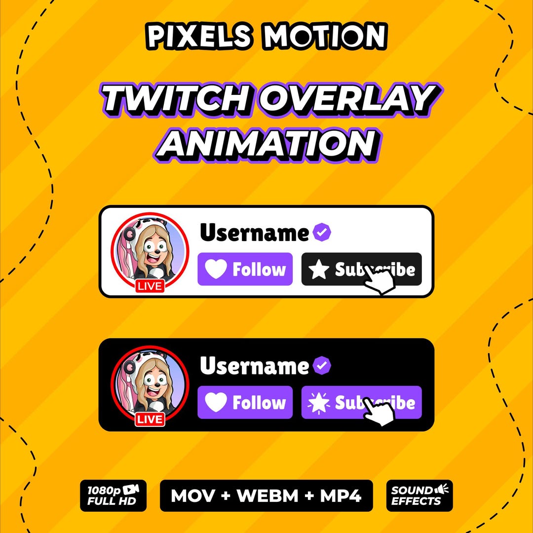 Custom Twitch Follow Button Animation | Social Media Lower Third ...