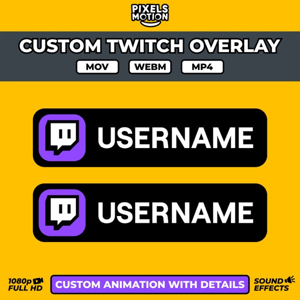 Custom Animated Twitch Follow Button Overlay With Integrated Special Effects - Etsy