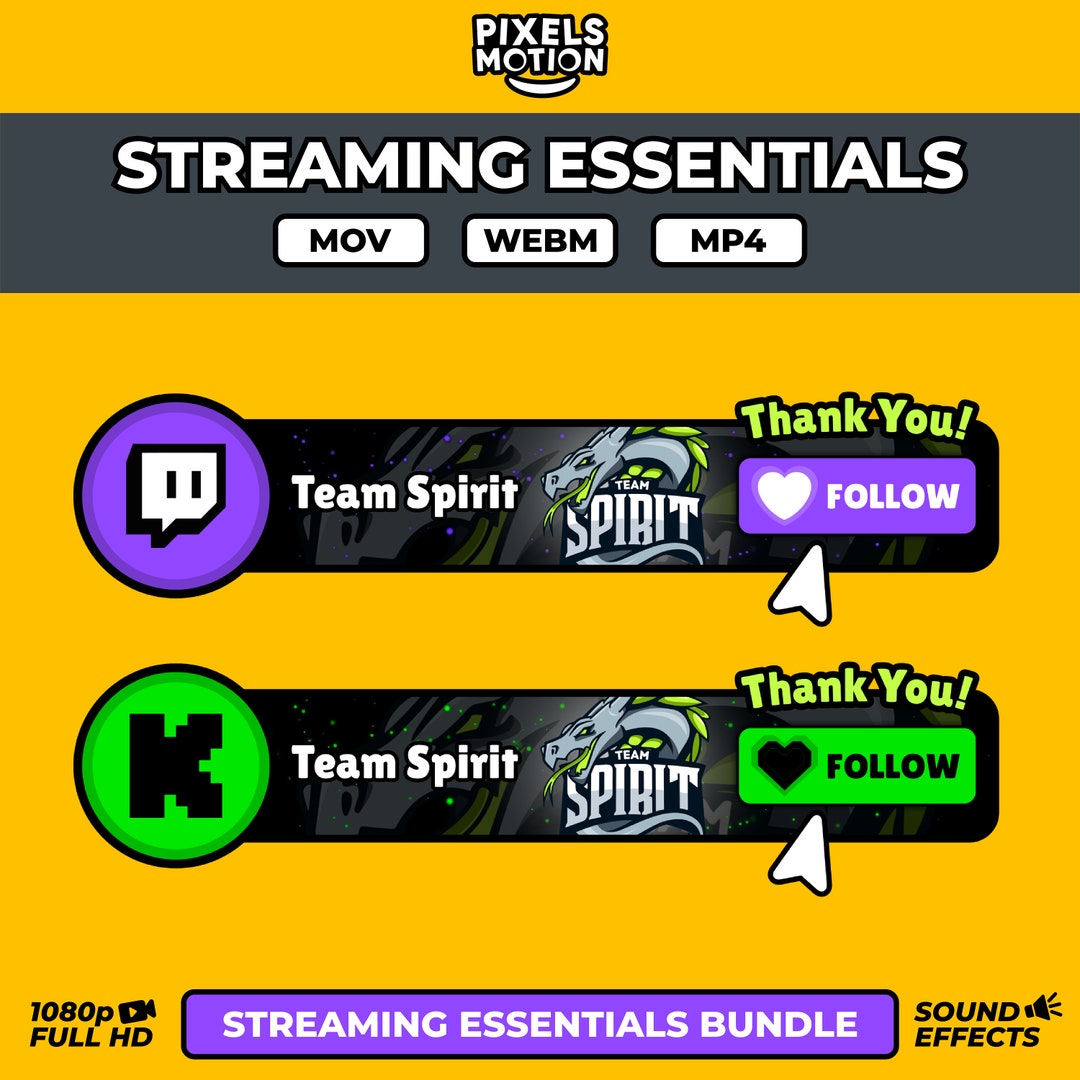 Custom Animated Twitch and Kick Follow and Subscribe Button Overlay ...