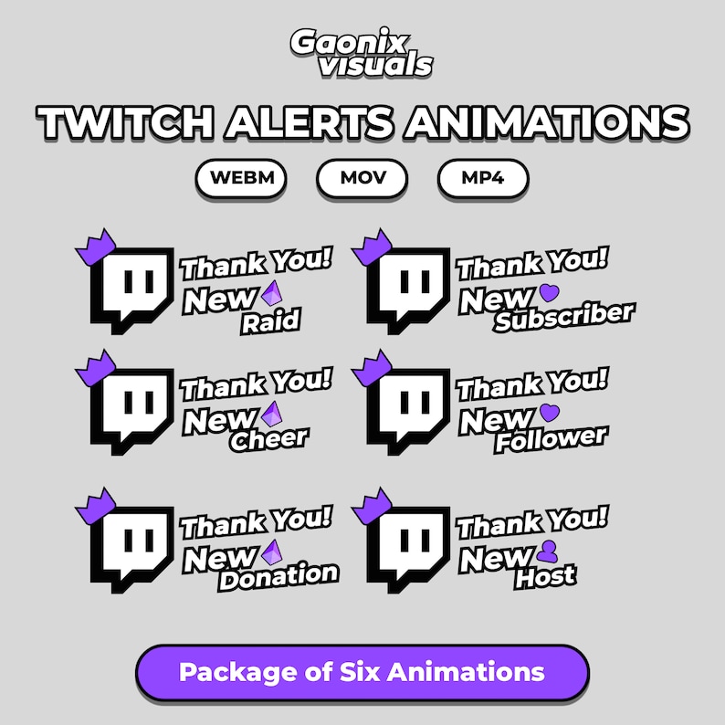 Animated Twitch Alerts Button Overlay | Stream Overlay for Twitch and ...