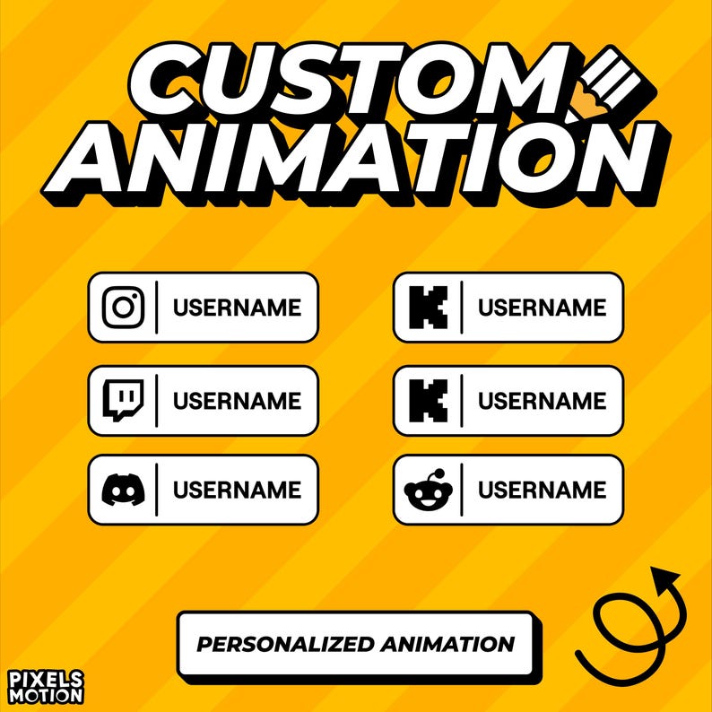 Animated Social Media Button Overlay | Twitch, Youtube Stream (digital ...