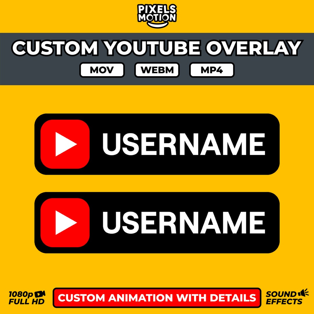 Custom Animated Youtube Username Overlay | Stream Overlay for Twitch ...