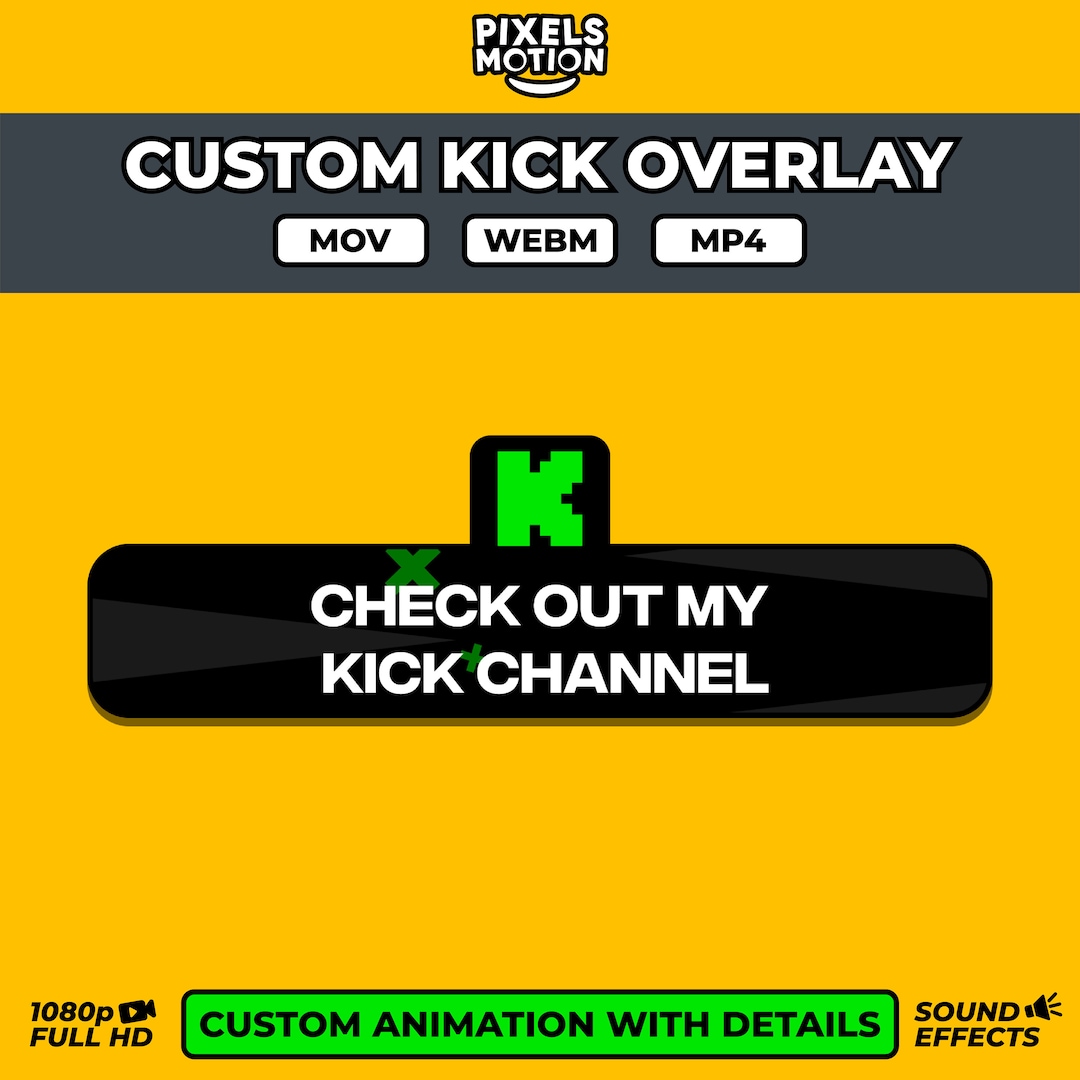 Custom Animated Kick Follow and Subscribe Button Overlay With ...