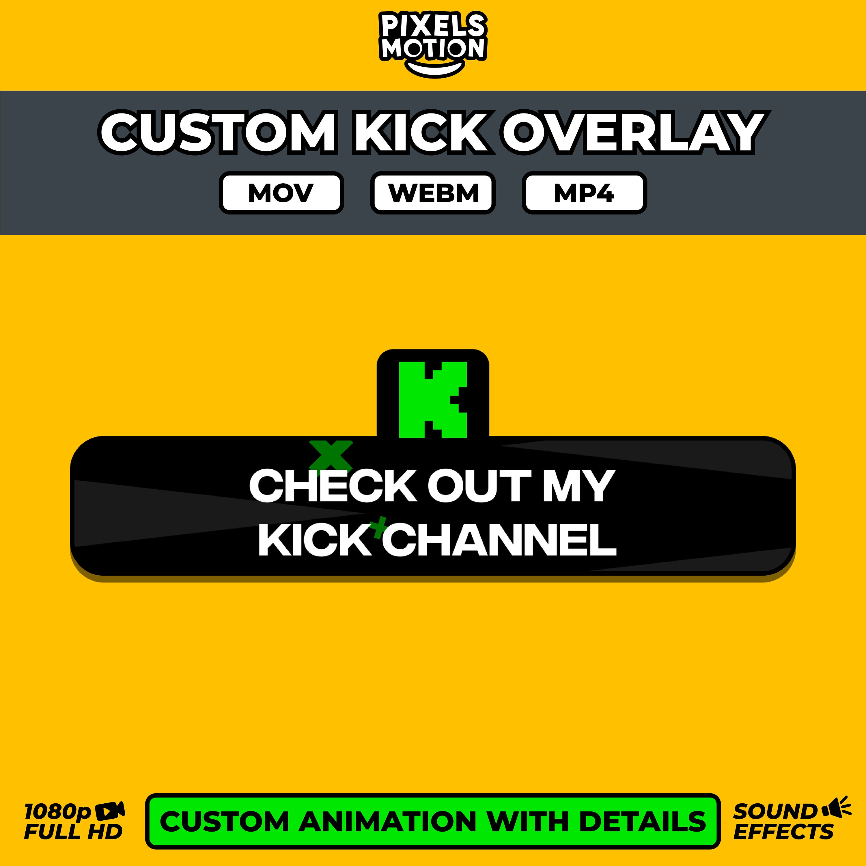 Custom Animated Kick Follow and Subscribe Button Overlay With ...