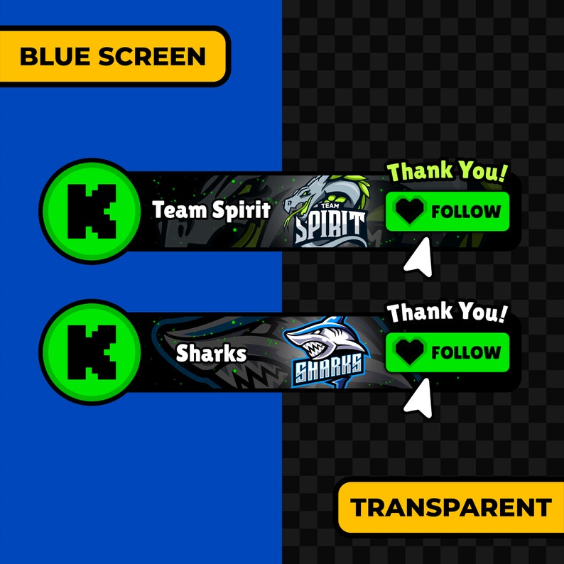 Custom Animated Kick Follow and Subscribe Button Overlay With ...