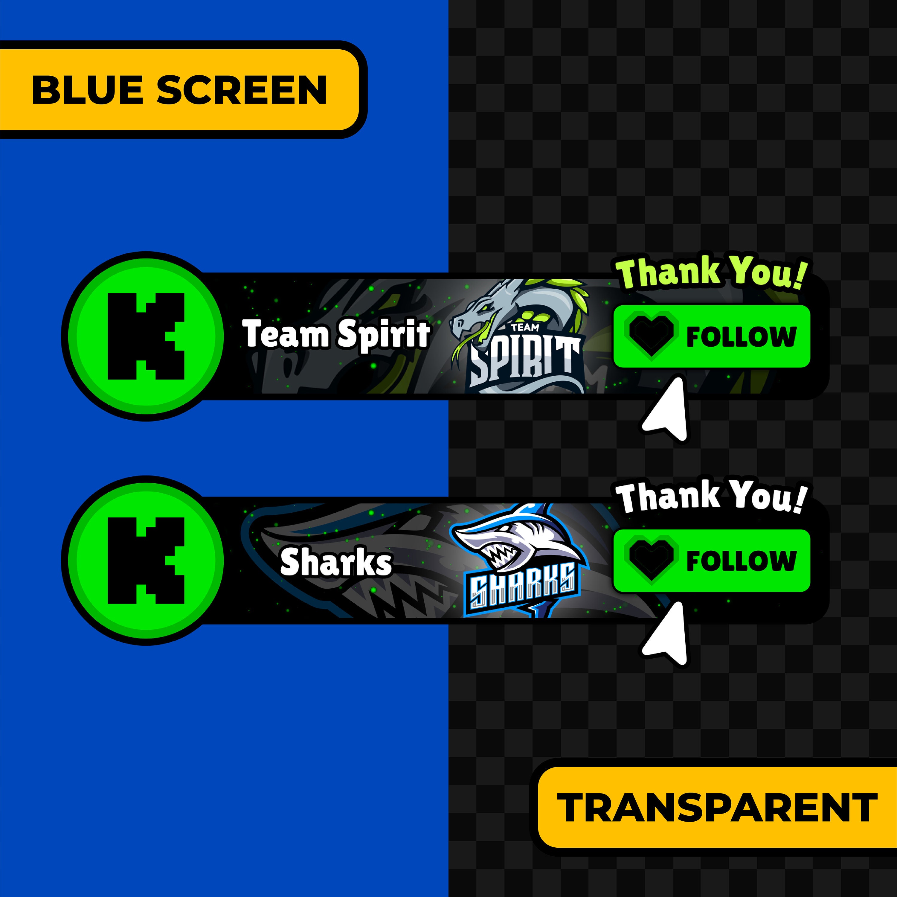 Custom Animated Kick Follow and Subscribe Button Overlay With ...