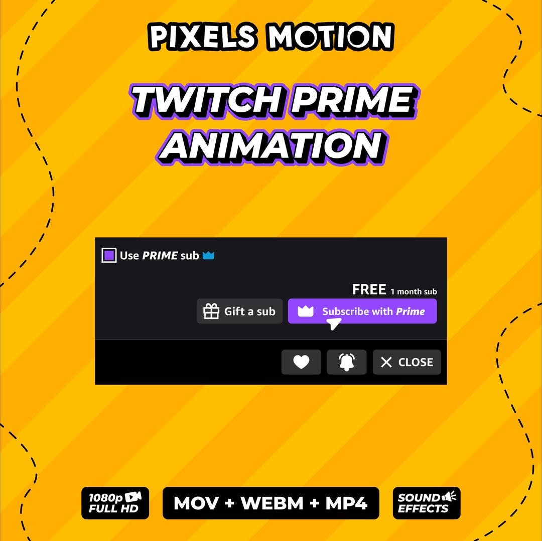 Twitch Prime Subscribe Button Animation | Social Media Lower Third ...