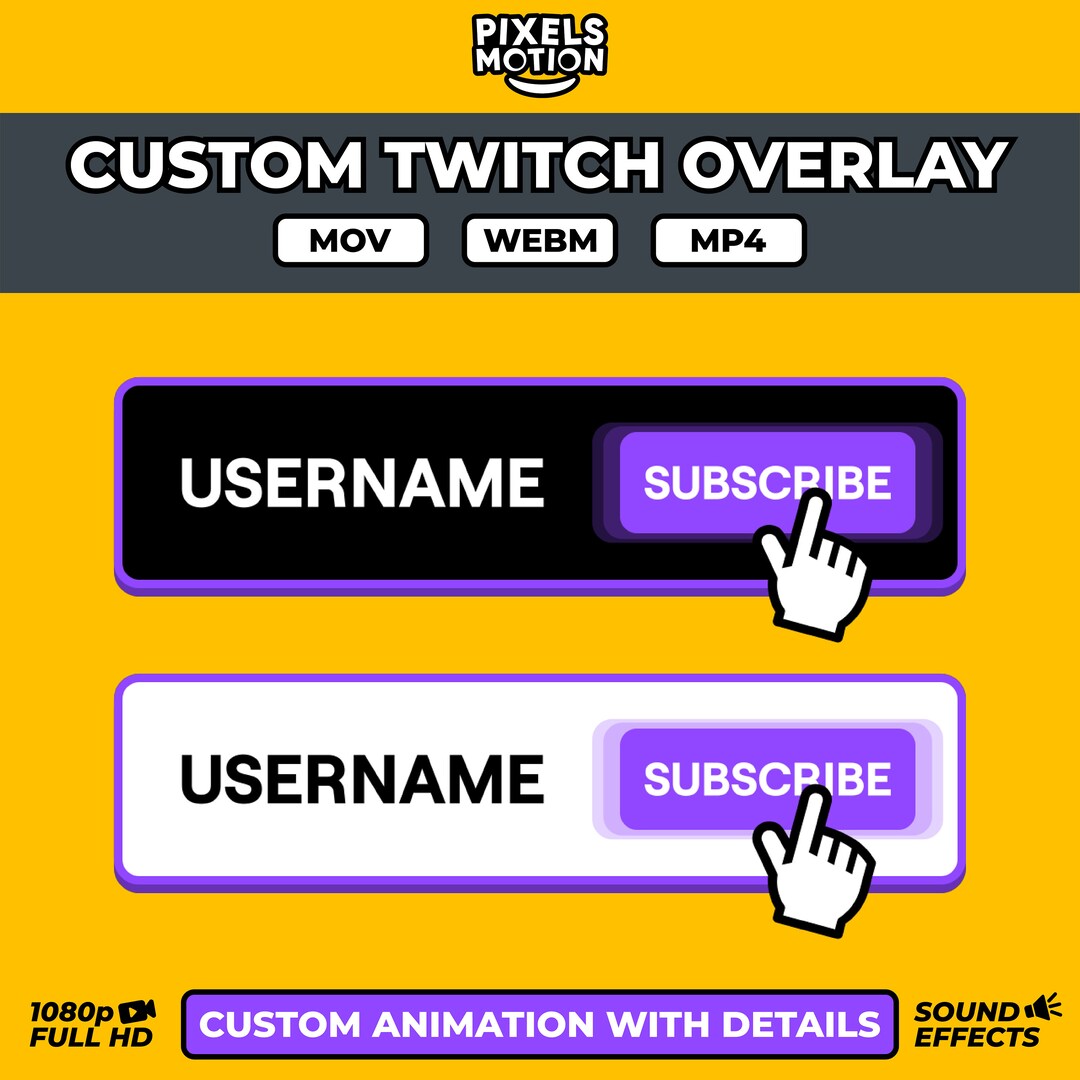 Custom Animated Twitch Follow Button Overlay With Integrated Special ...