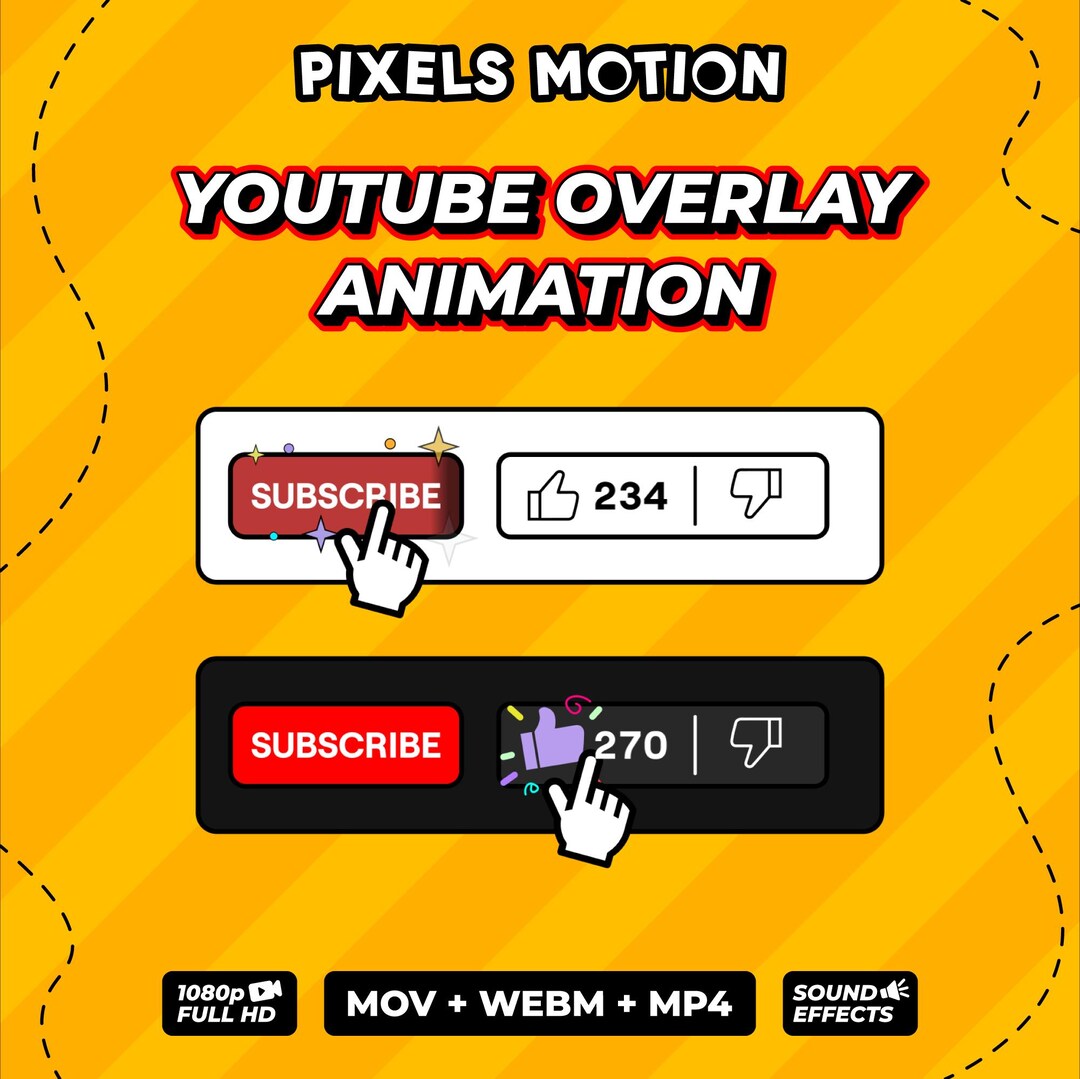 Youtube Subscribe Button Animation | Social Media Lower Third Overlay ...