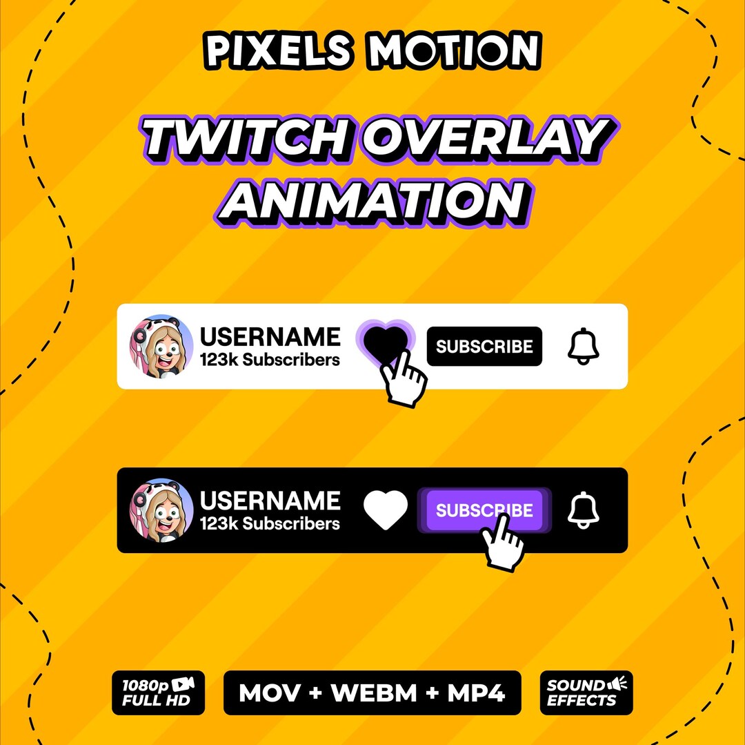 Custom Twitch Follow Button Animation | Social Media Lower Third ...