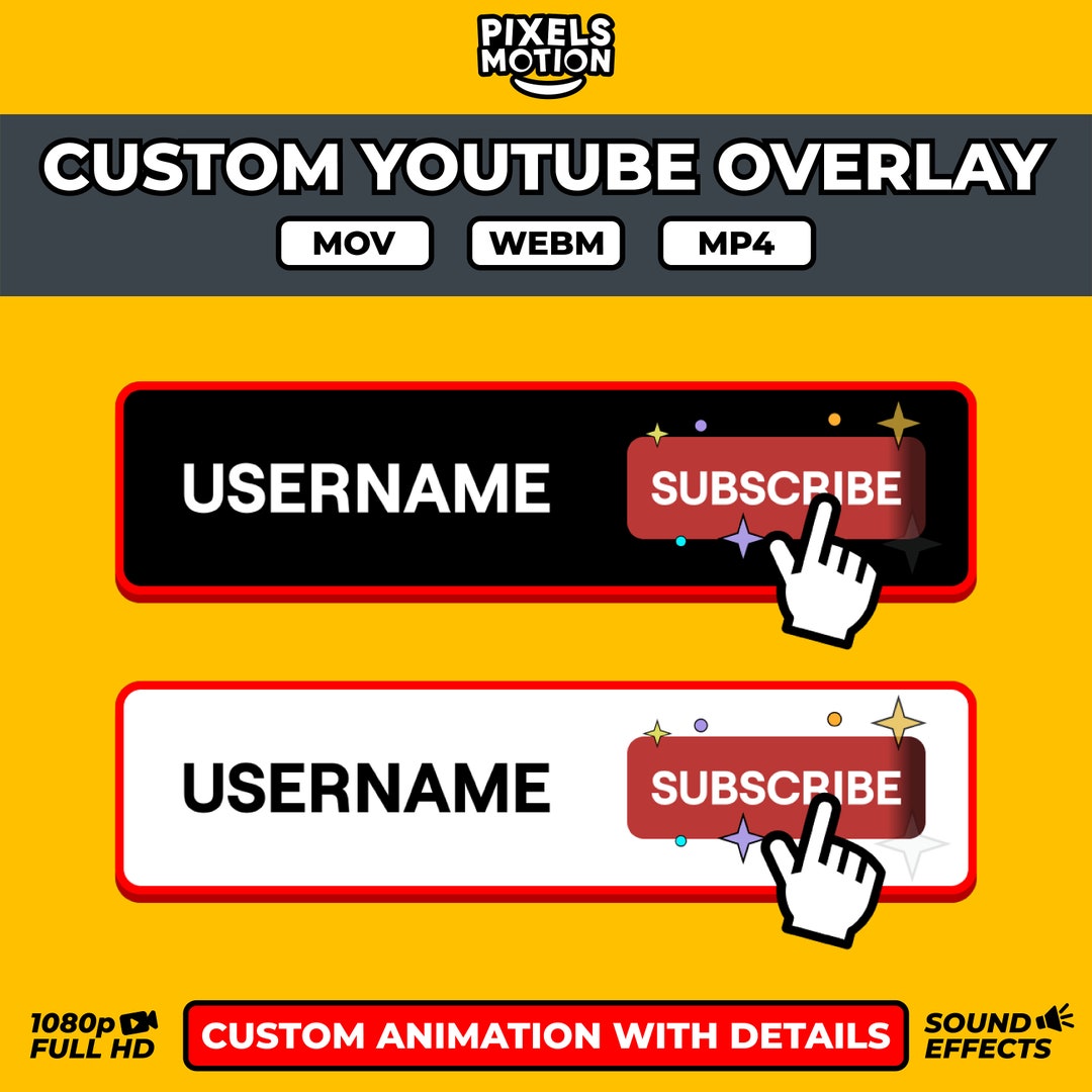 Custom Animated Youtube Like and Subscribe Button Overlay With ...
